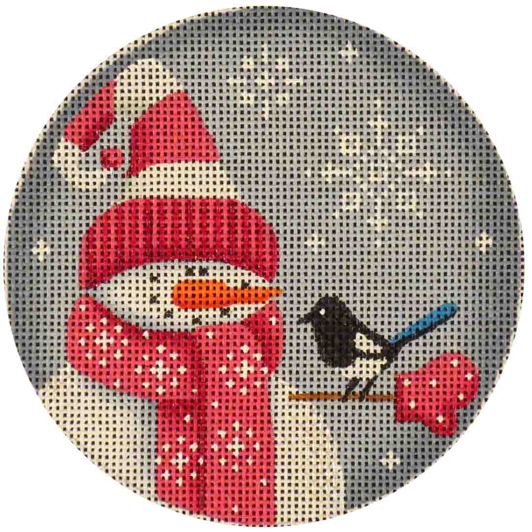 Rebecca Wood Designs January Snowman Needlepoint Canvas ...