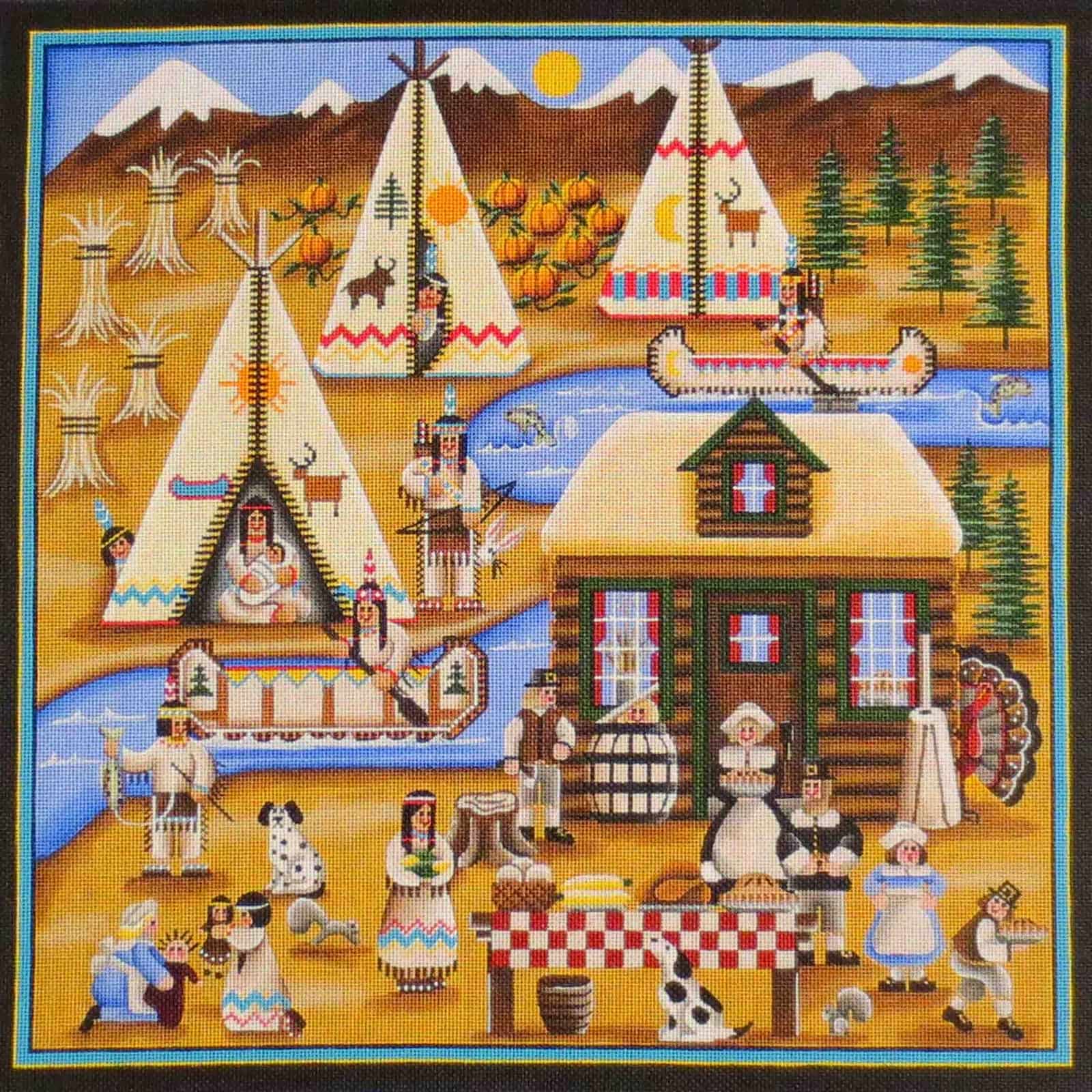 Rebecca Wood Designs Thanksgiving Day Needlepoint Canvas – Rittenhouse ...