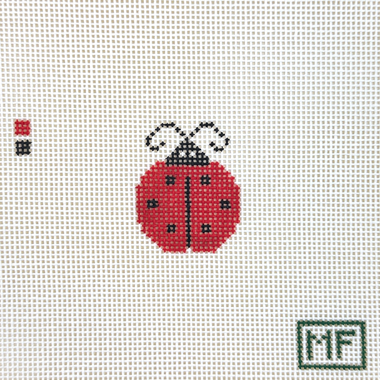 MF Needlepoint Mini Ladybug Needlepoint Canvas at Rittenhouse Needlepoint