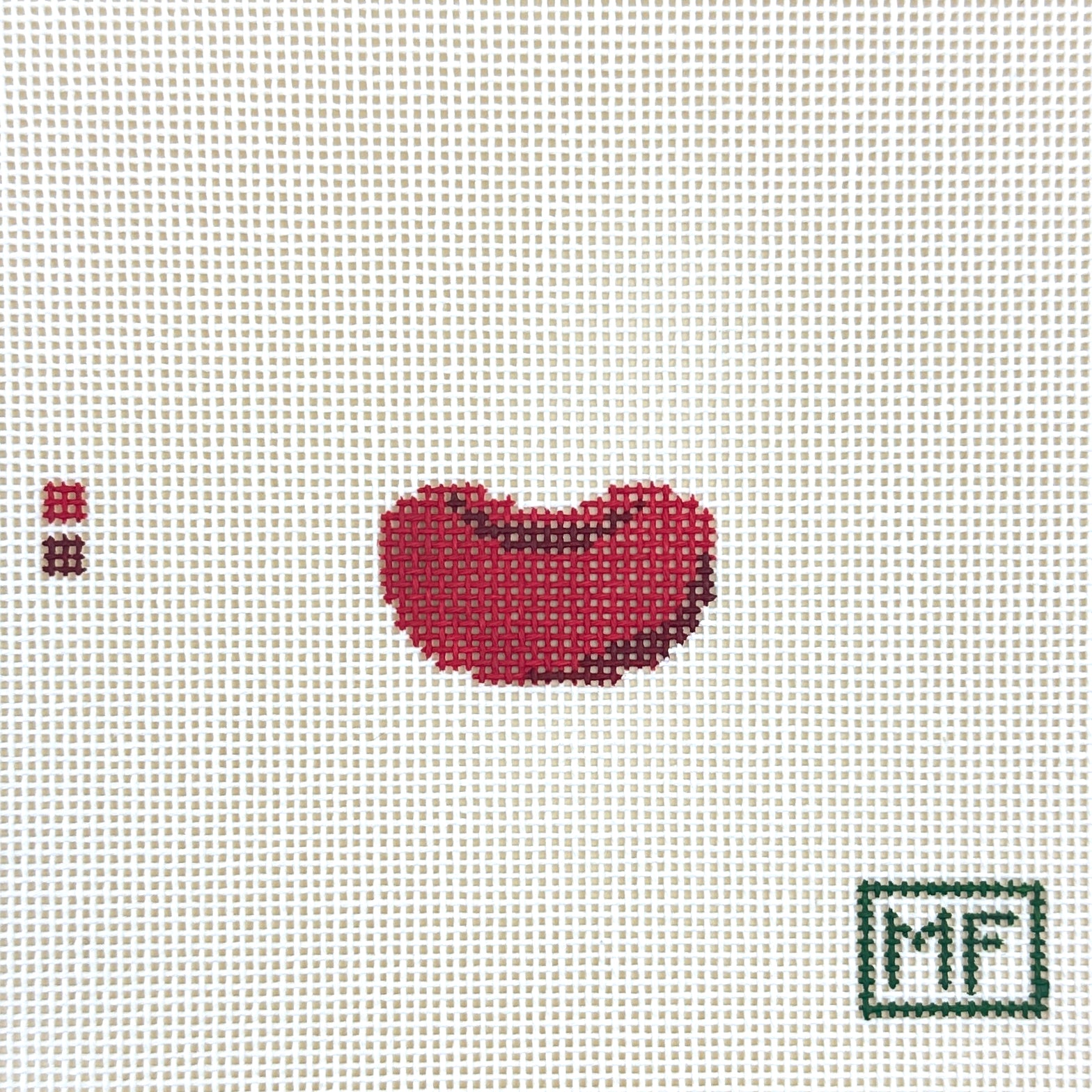 MF Needlepoint Mini Red Bean Needlepoint Canvas at Rittenhouse Needlepoint